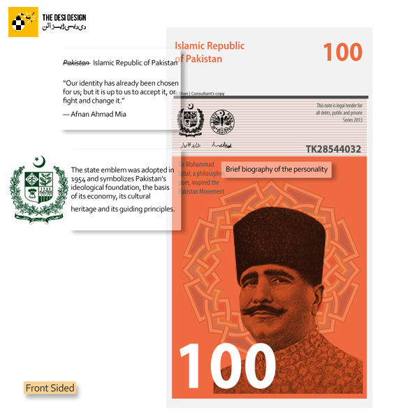 hundred allama iqbal new rupee note pakistan | The Desi Design